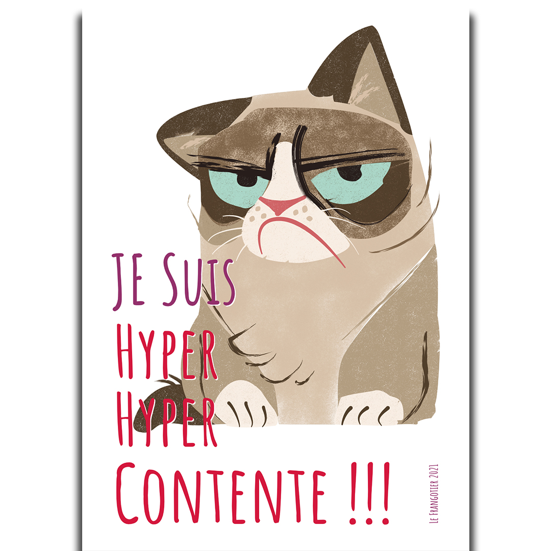 Carte postale "Chat grognon" - Le frangotier